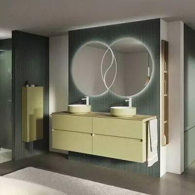 Ensemble SIGNATURE 161cm meuble 4 tiroirs + plan compact (vasques à ...