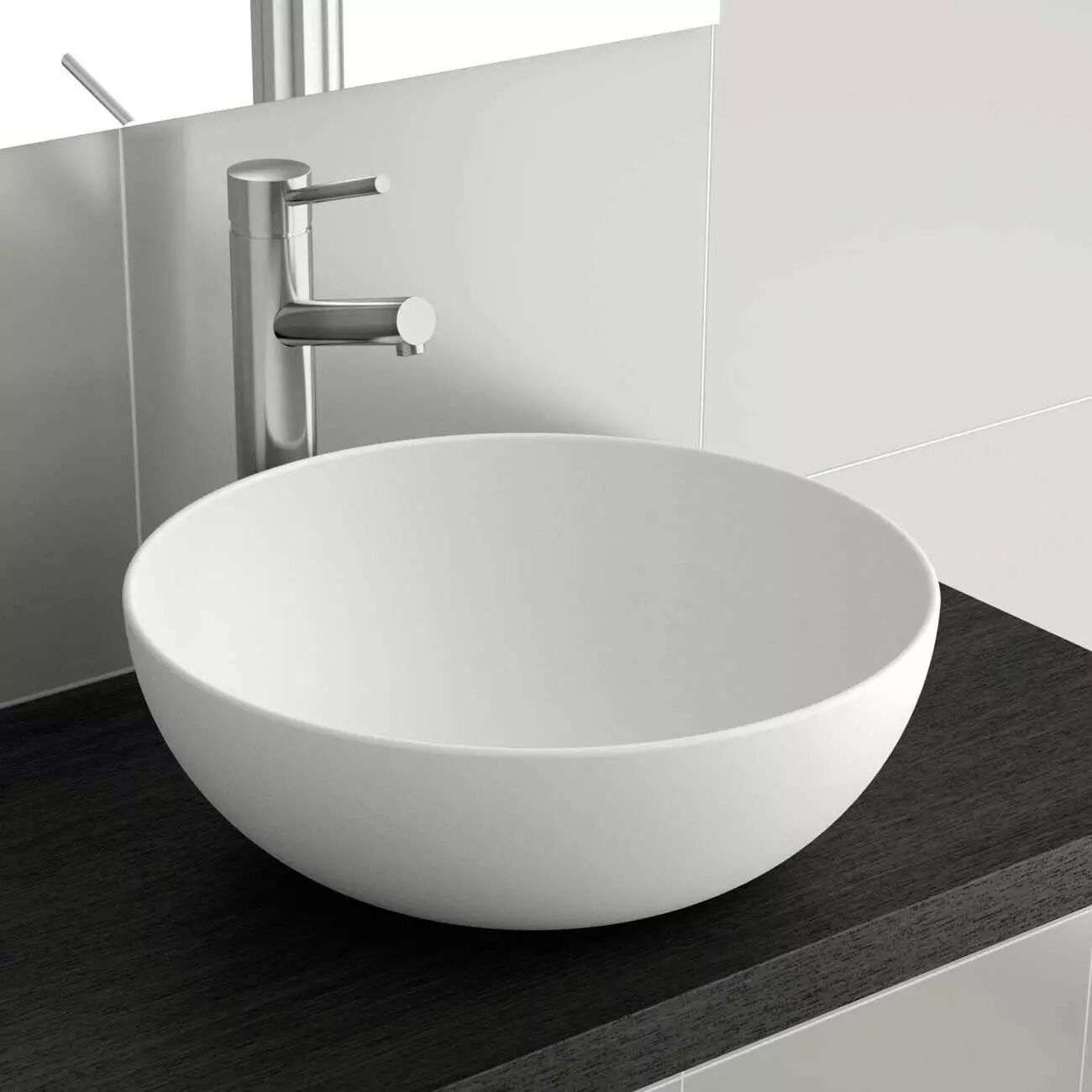 Vasque à poser BOL Ø39 Solidsurface Blanc mat - SALGAR Réf. 26536