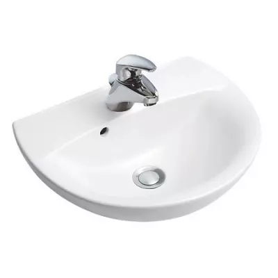 Lavabo Patio 60cm Percé 1 trou sans trop plein Blanc - JACOB DELAFON ...