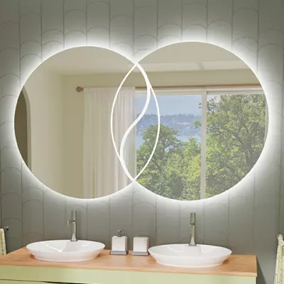 Miroir LED Les Inséparables 150x90cm 52,8W avec anti-buée - DECOTEC Réf ...