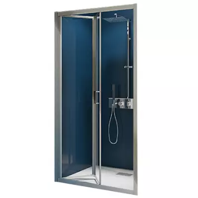 Porte pliante Smart Express 120cm verre transparent profilés Chromé ...