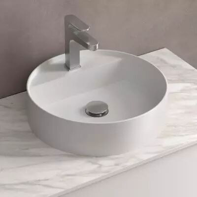 Vasque à poser BICA Ø39 Solidsurface Blanc mat (percée 1 trou de ...